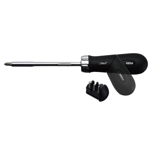 Deen Pistol Grip Ratcheting Screwdriver Socket Driver Set With 7 Bits