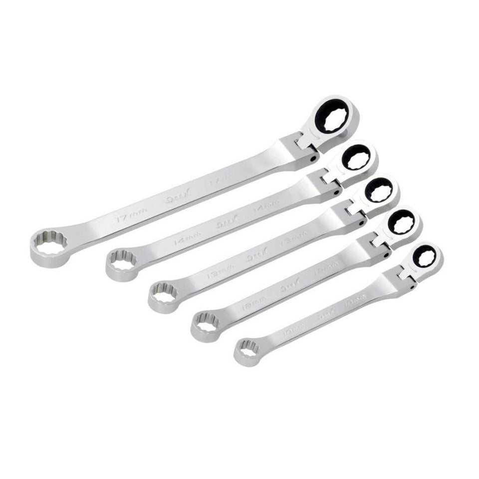 Deen Double Box End Ratcheting Wrench Set Flex Head Wrench 5 Pieces – Daitool