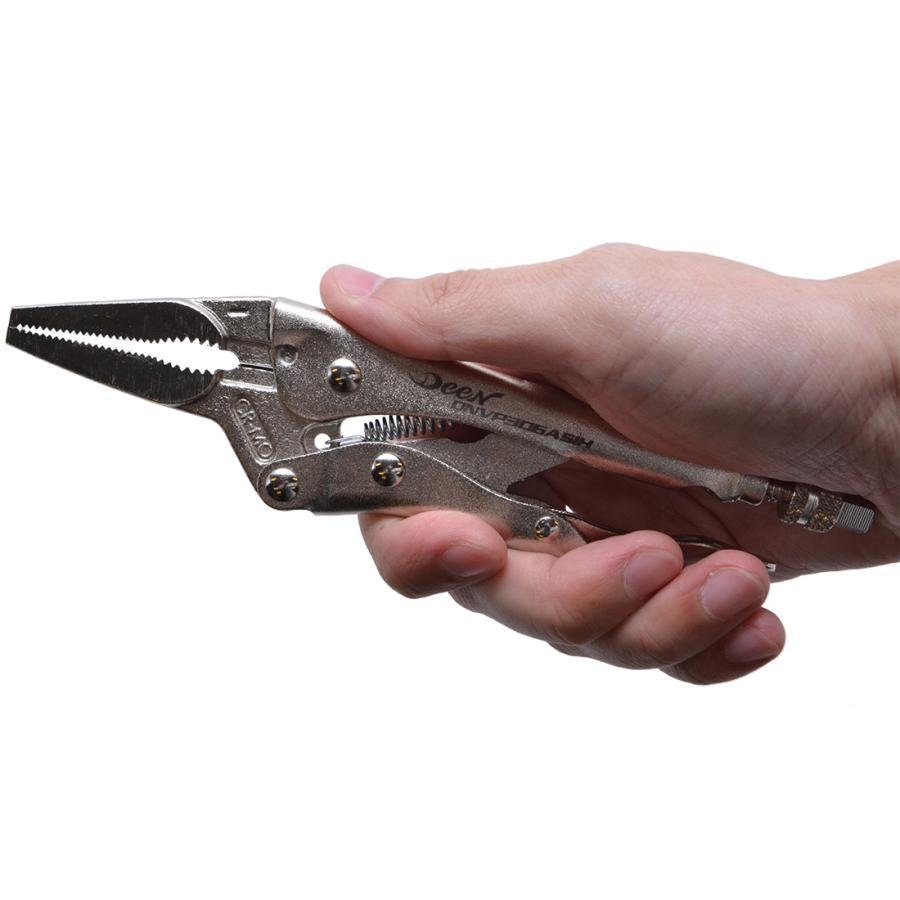 Deen Long Nose Vise Grips Locking Pliers With Hex Adjuster 180mm