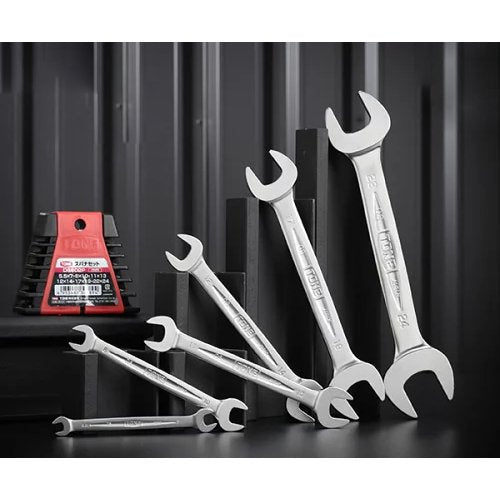 Tone Double-Ended Open End Wrench Set 8mm to 26mm 6 Pieces DS601P – Daitool